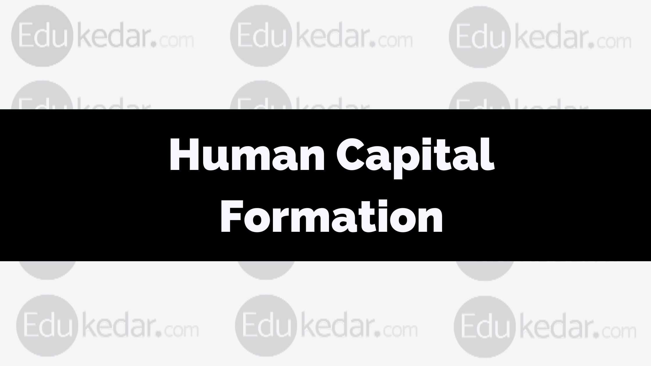 Human Capital Formation Meaning Sources Importance Role Problem Human Capital Formation Meaning Sources Importance Role Problem