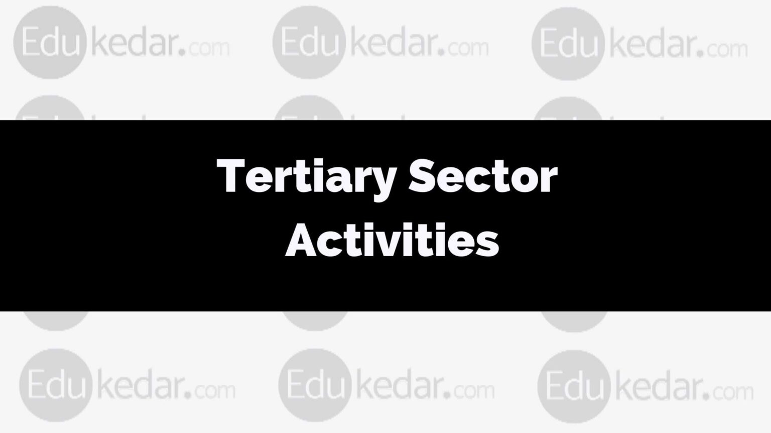 What are Tertiary Sector Activities? Meaning, Define, Examples