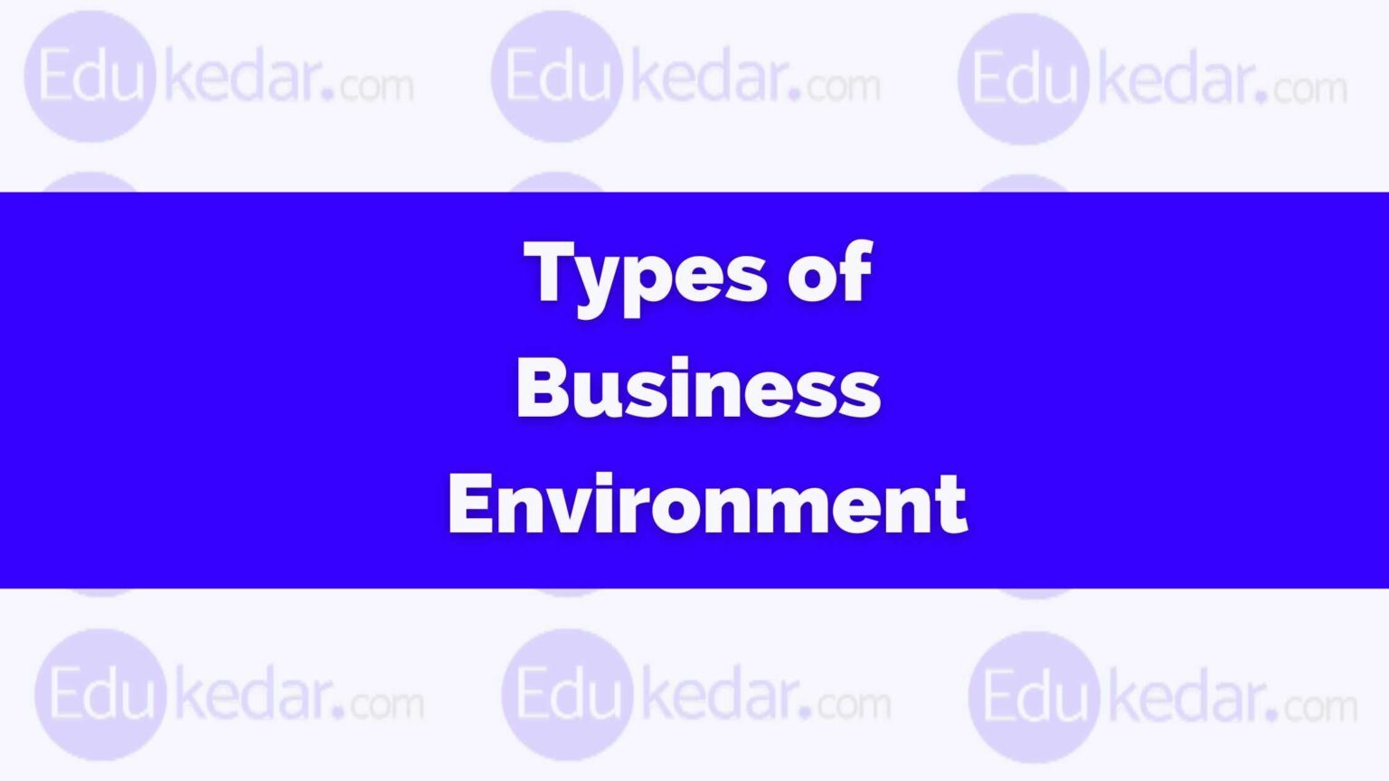 Types of Business Environment: Internal, External (Micro, Macro)