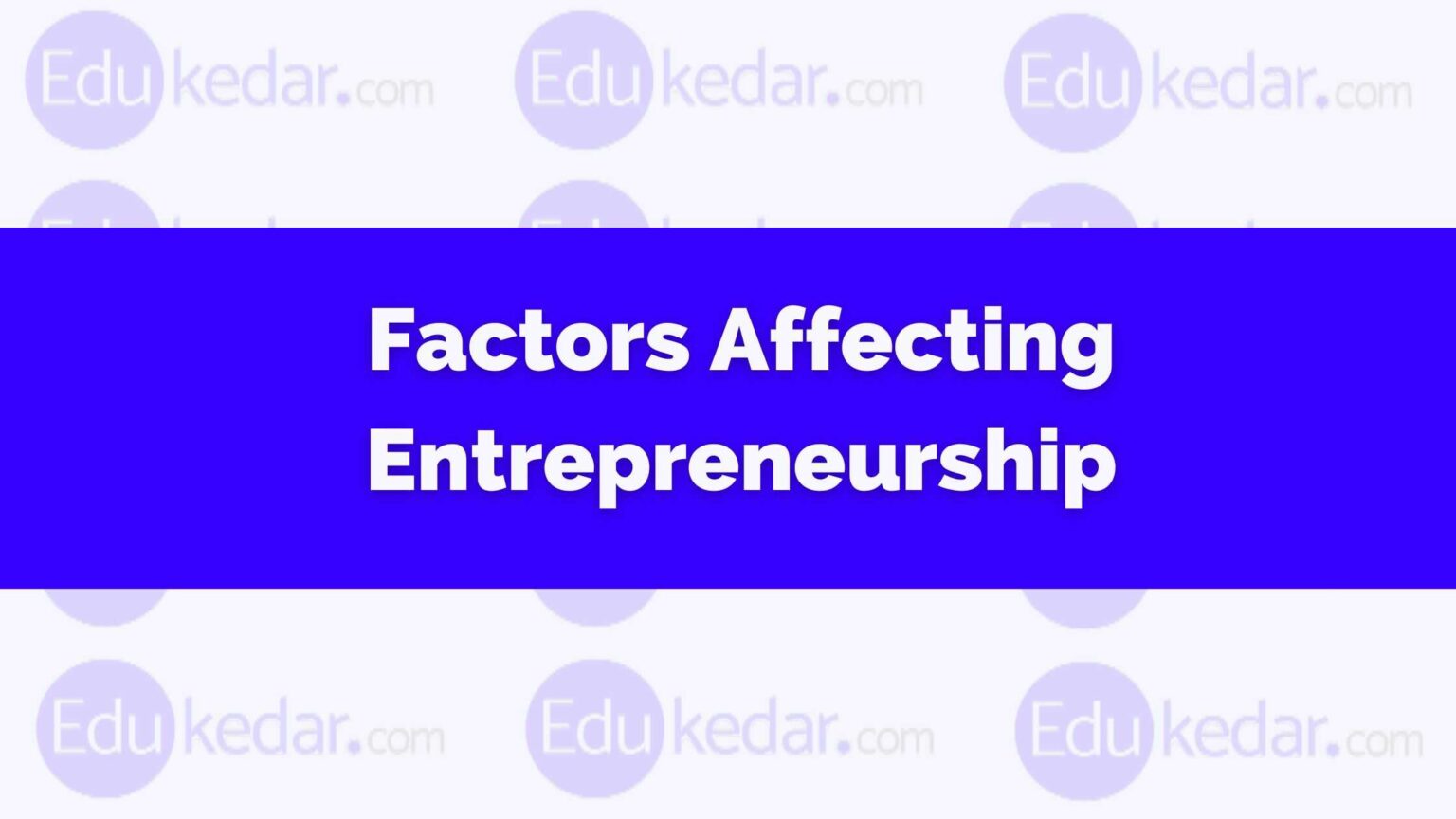 Factors Affecting Entrepreneurship: Economic, Capital, Social