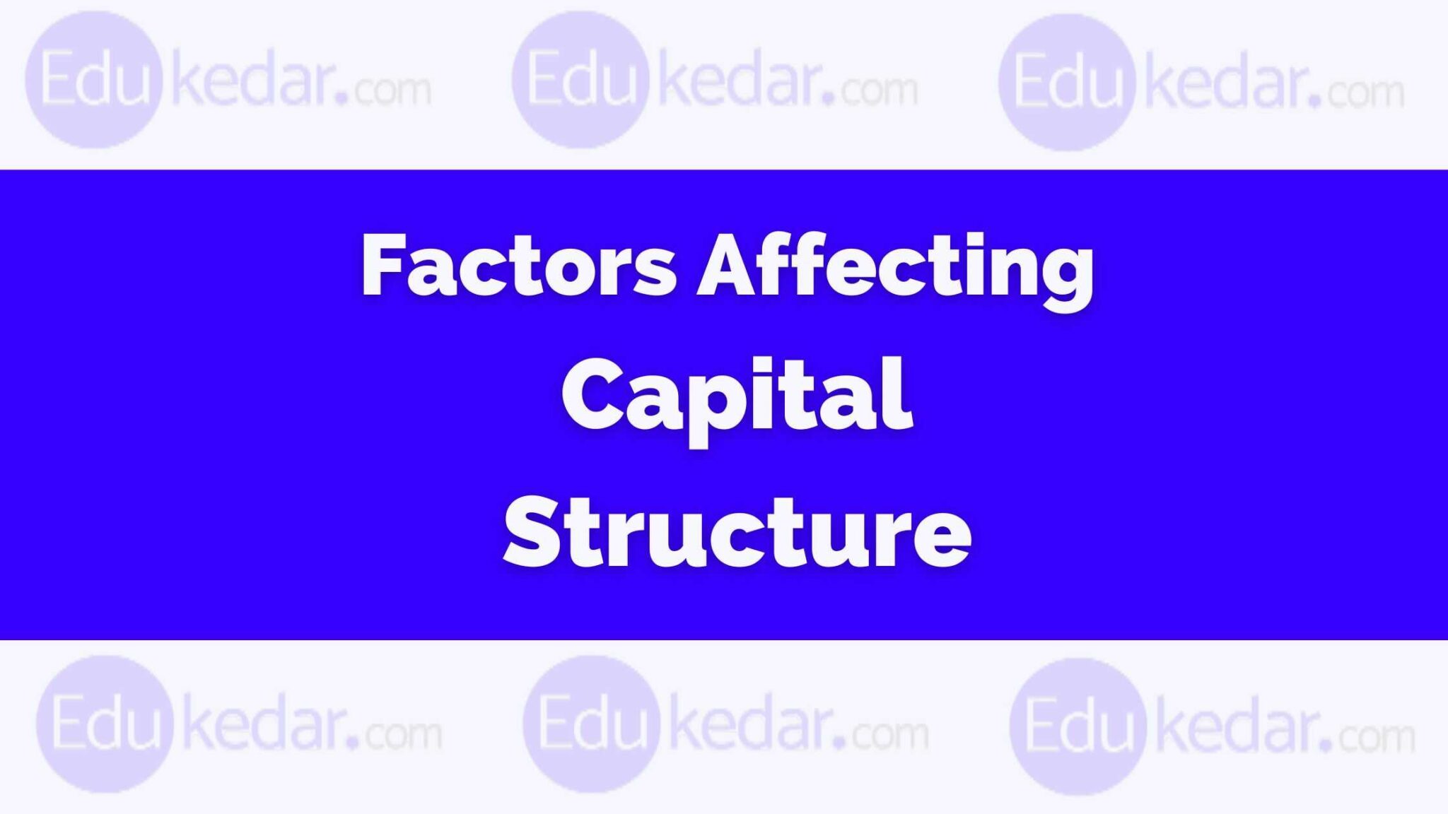 Factors Affecting Capital Structure: Cost of Financing, Debt Risk