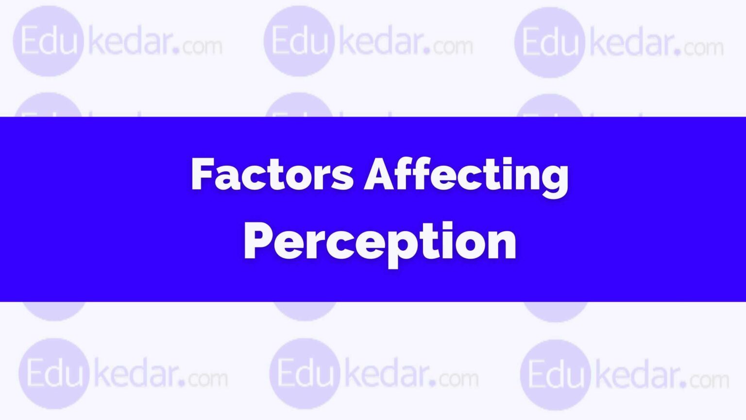 Factors Influencing Perception: Perceiver, Target, Situation